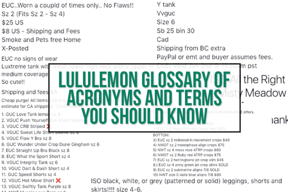 lululemon Glossary of Acronyms and Terms You Should Know - Schimiggy